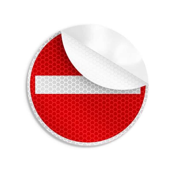 Reflective No Entry Sticker Ø 10 cm