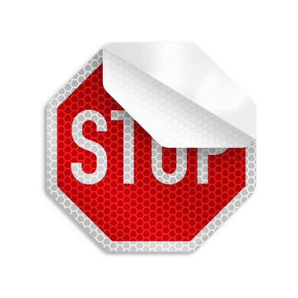 Reflective Stop Sign Sticker Ø 10 cm
