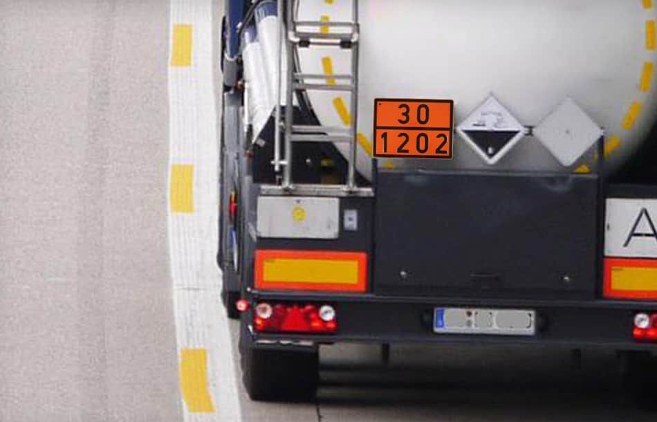 Dangerous goods warning plate and meaning of the numbers