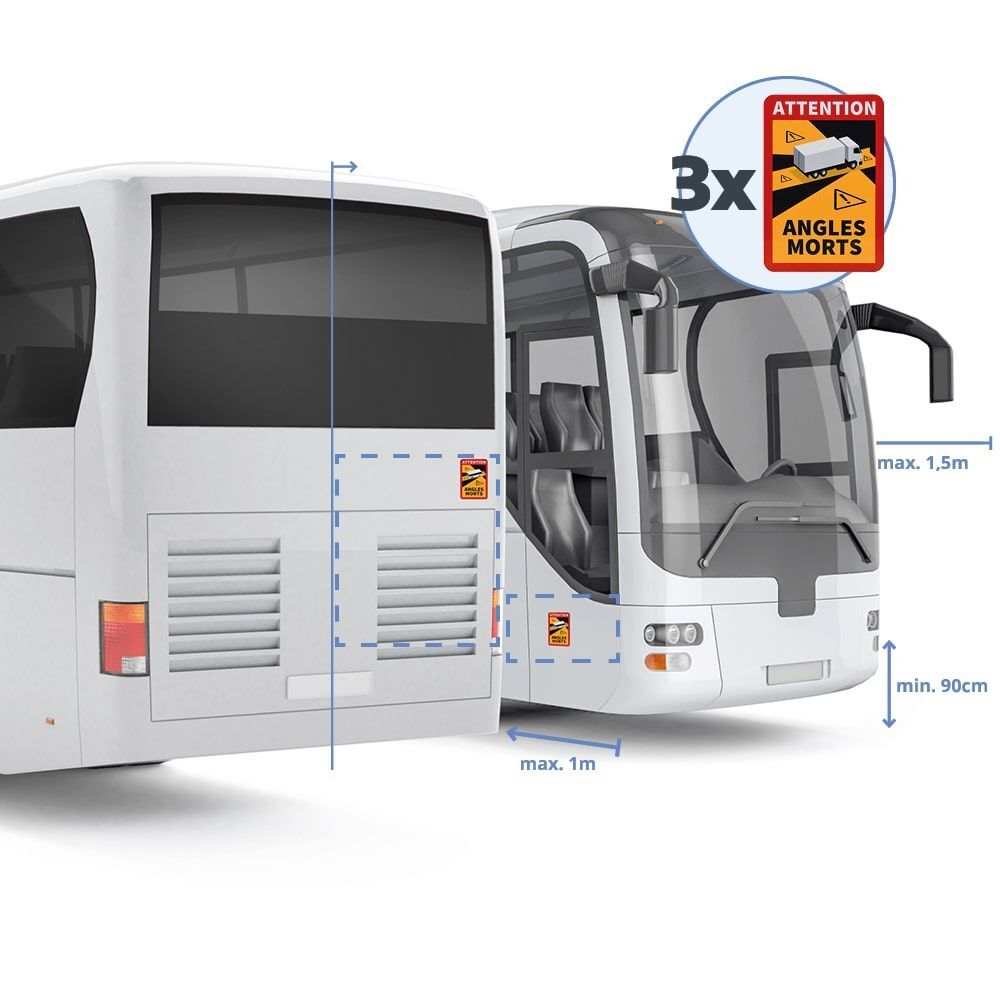 Bus-Schild Toter Winkel „Angles Morts“ Frankreich
