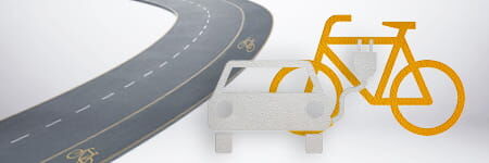 Prefabricated road marking symbols and pictograms