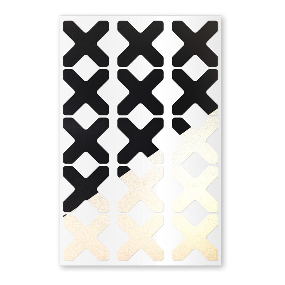 Reflective rim stickers crosses white or black