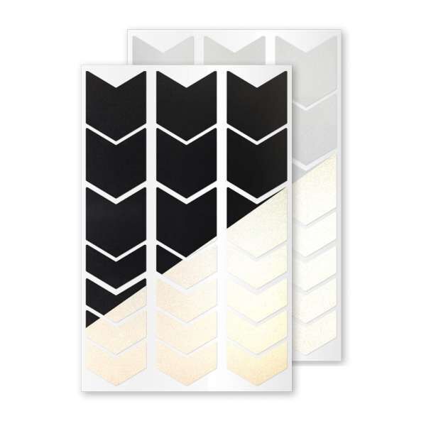 Reflective rim stickers Arrows white or black