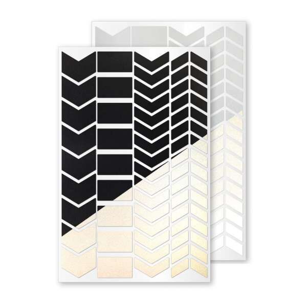Reflective stickers arrows white or black