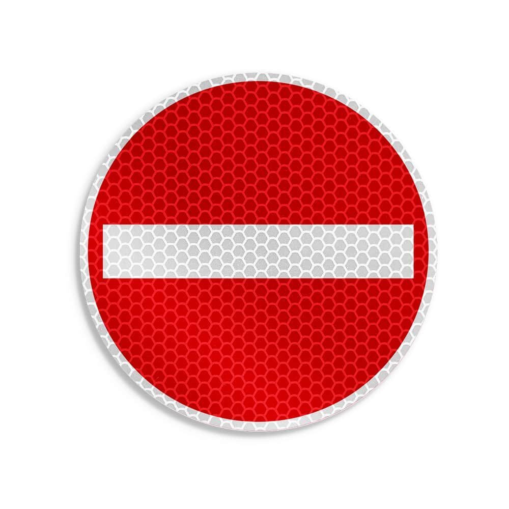 Reflective No Entry Sticker Ø 10 cm