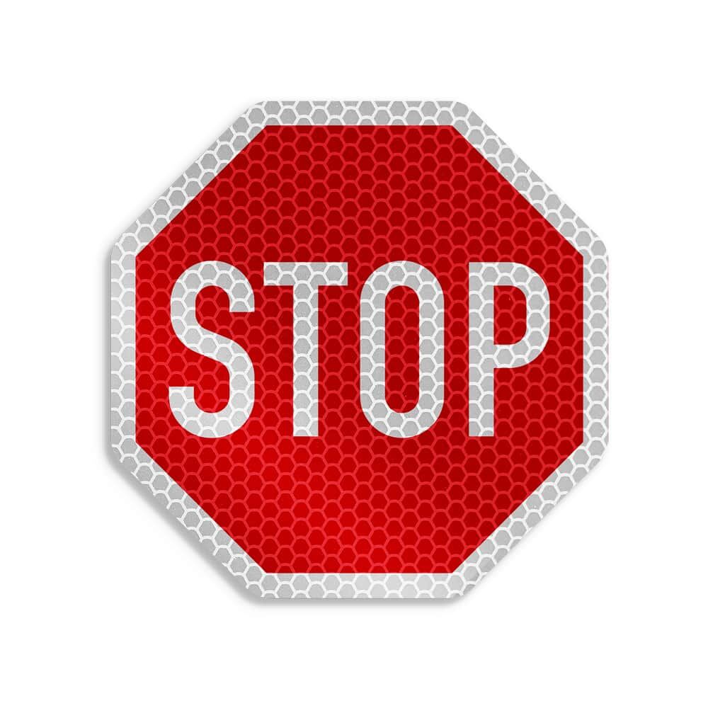 Reflective Stop Sign Sticker Ø 10 cm
