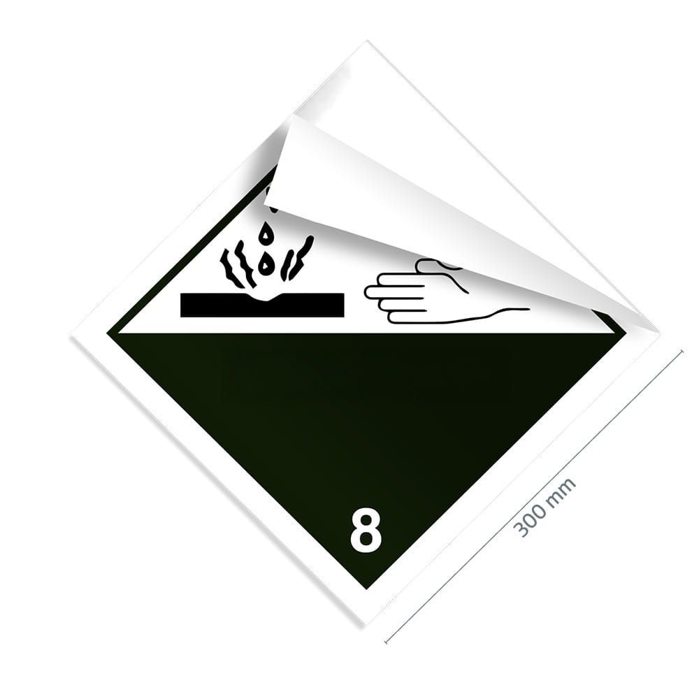 ADR Hazard Label Class 8 corrosive substances