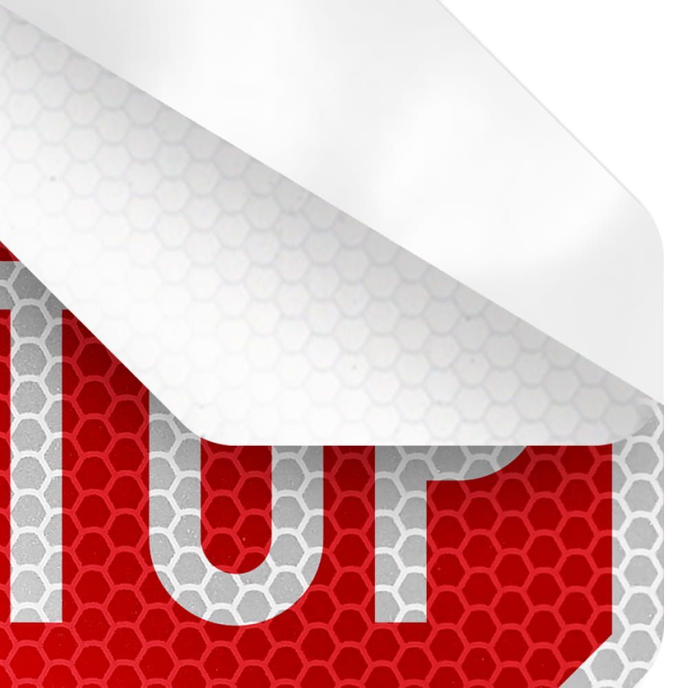 Reflective Stop Sign Sticker Ø 10 cm